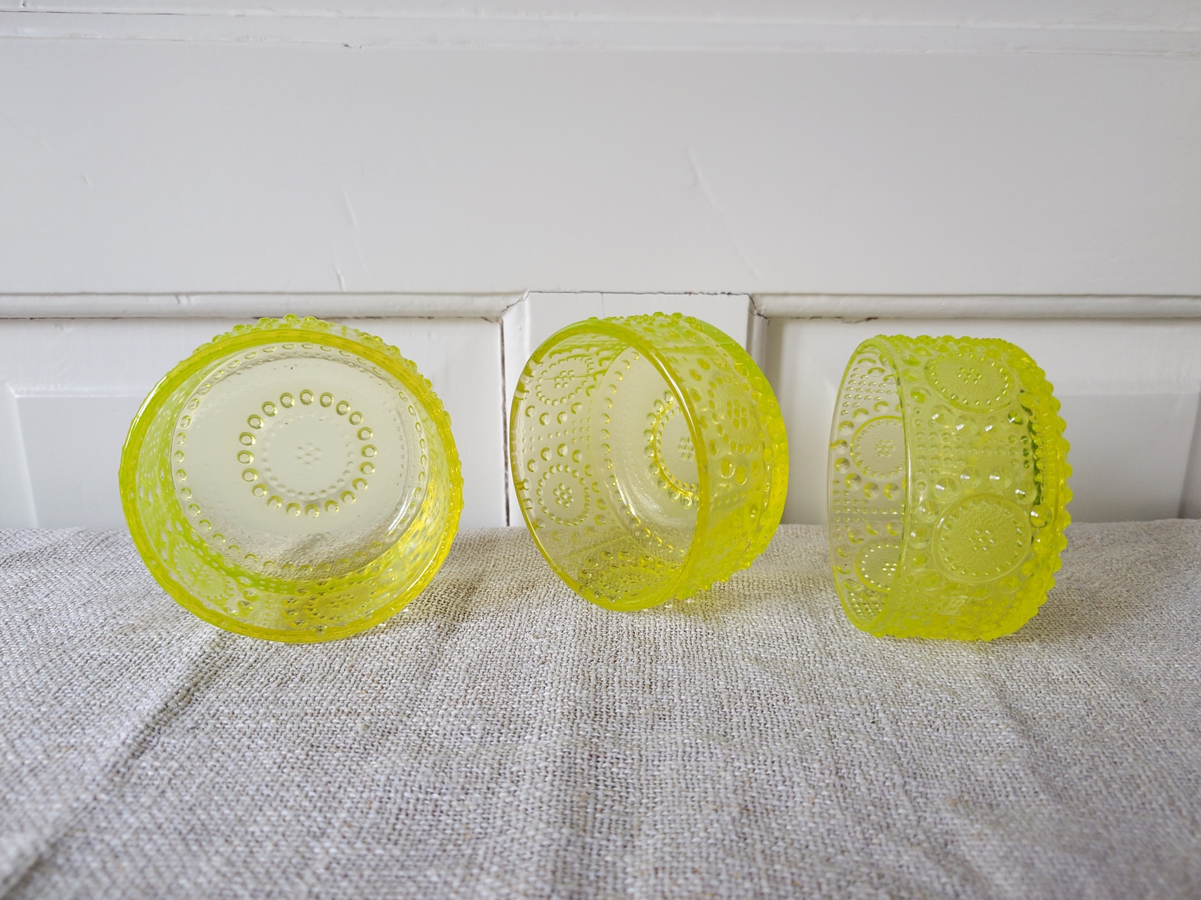 Riihimäki Grapponia keltainen jälkiruokakulho 9,5 cm 3 kpl – Hiiden Aarteet