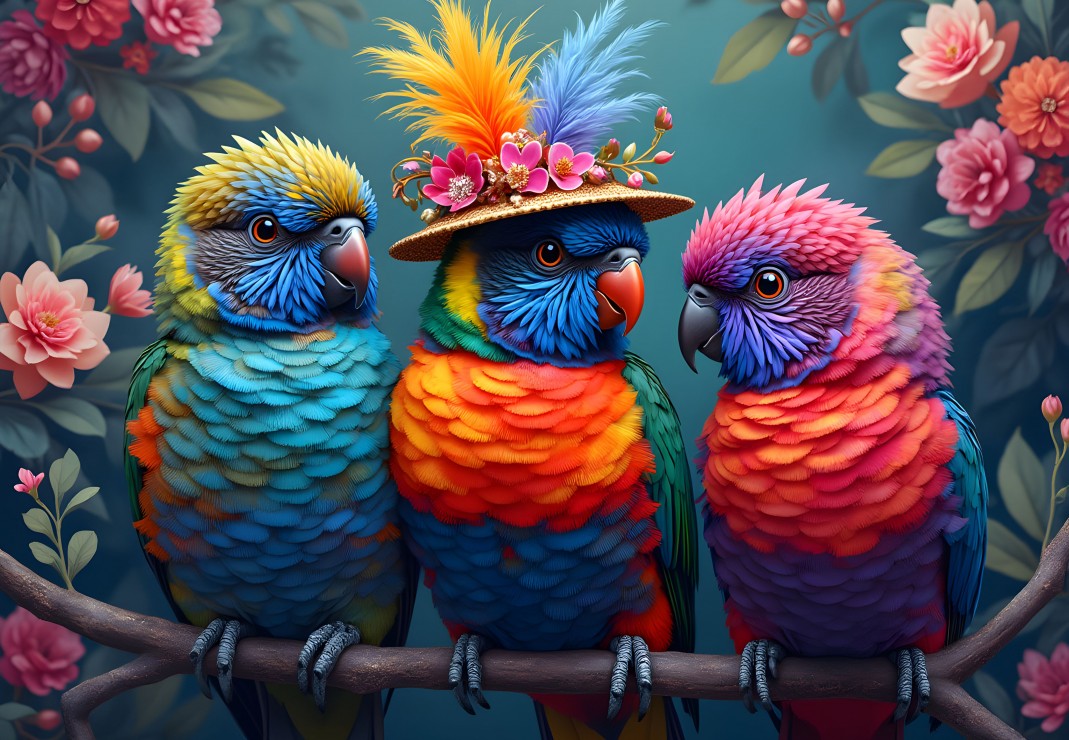 Rainbow Parrots, 1000 palaa – Palapelimaailma