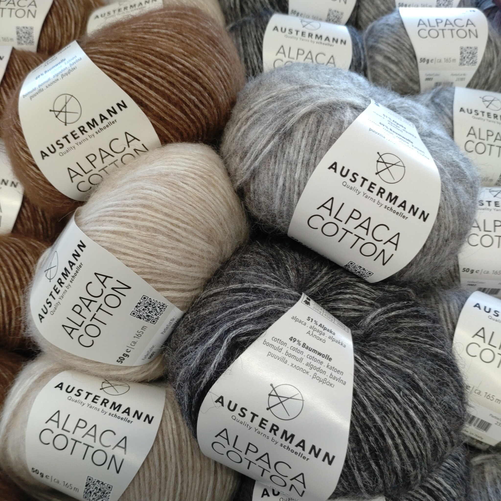 Austermann Alpaca Cotton - kuohkea, pörröinen alpakkalanka – Lanka- ja ...