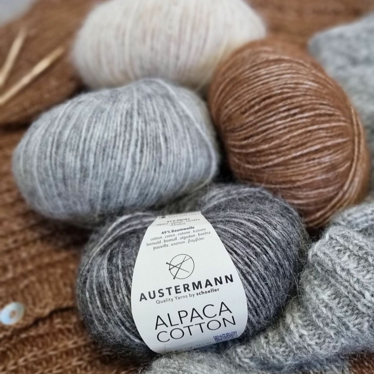 Austermann Alpaca Cotton - kuohkea, pörröinen alpakkalanka – Lanka- ja ...