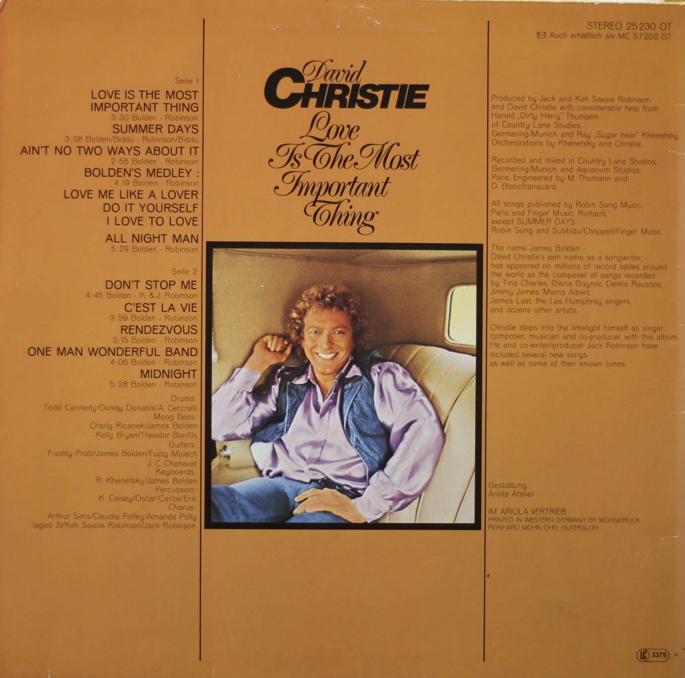 David Christie: Love Is The Most Important Thing LP (Käyt ...
