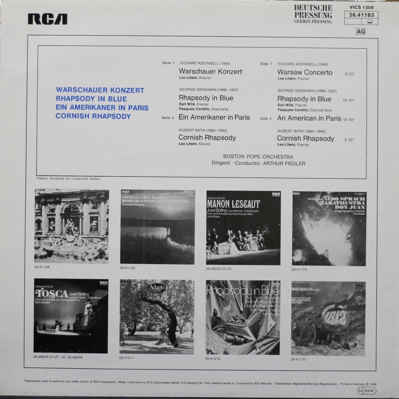 Gershwin / Addinsell / Bath: Rhapsody In Blue LP (Käyt ...
