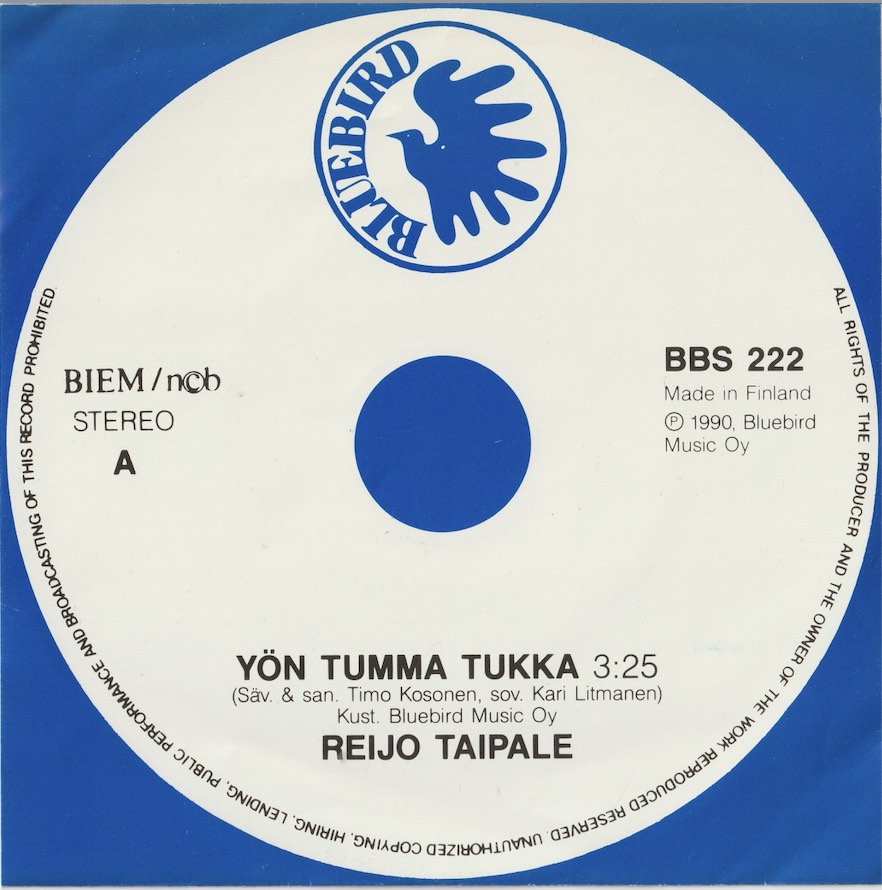 Reijo Taipale: Yön tumma tukka / Lemmenlaiva 7" (Käyt) – Äänilevykauppa ...
