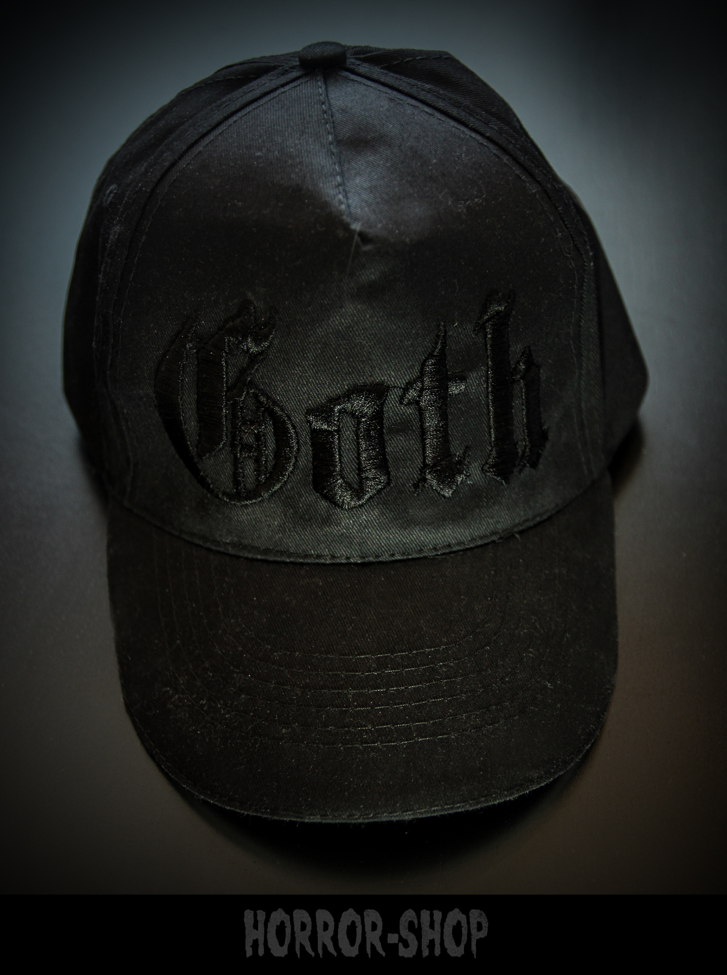 Goth cap with black text from Horror-Shop – Horror-Shop verkkokauppa