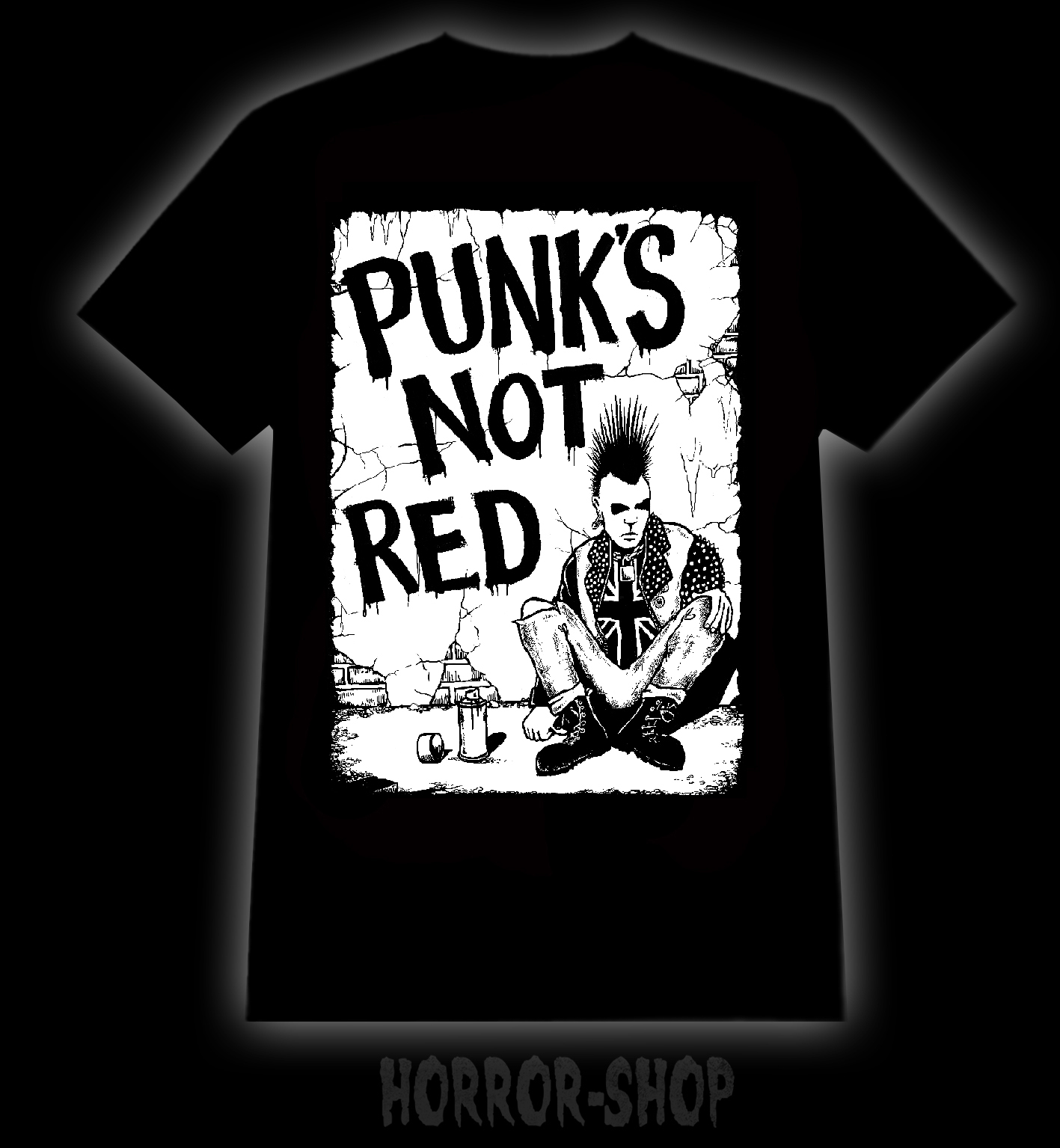 Punks not red t-shirt – Horror-Shop verkkokauppa
