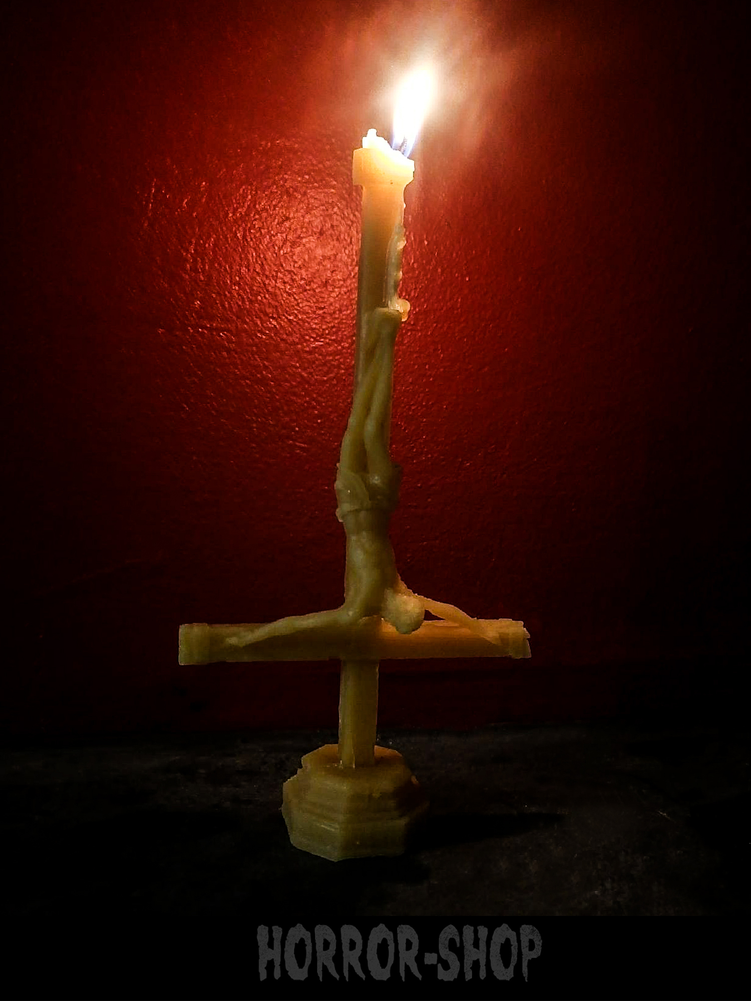 Inverted cross beeswax candle – Horror-Shop verkkokauppa