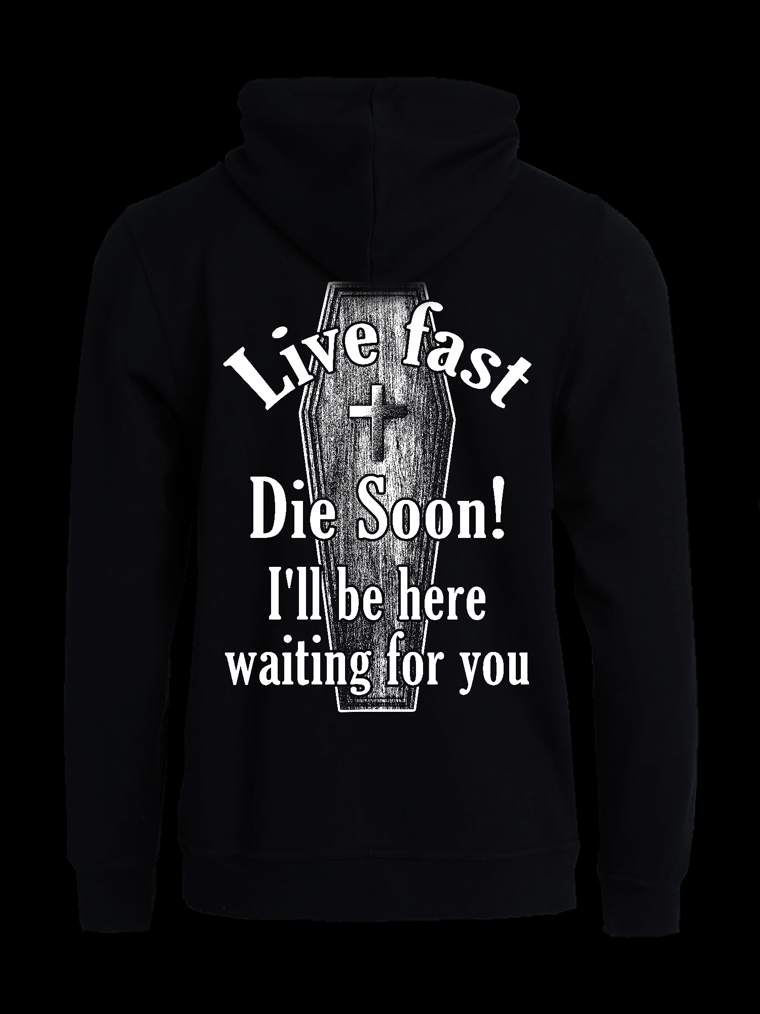 Live fast die soon -hoodie – Horror-Shop verkkokauppa