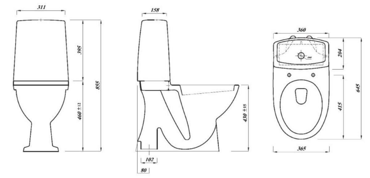 WC-istuin a-collection Compact 4, S-lukko, piiloviemäri – Hanaplus Oy