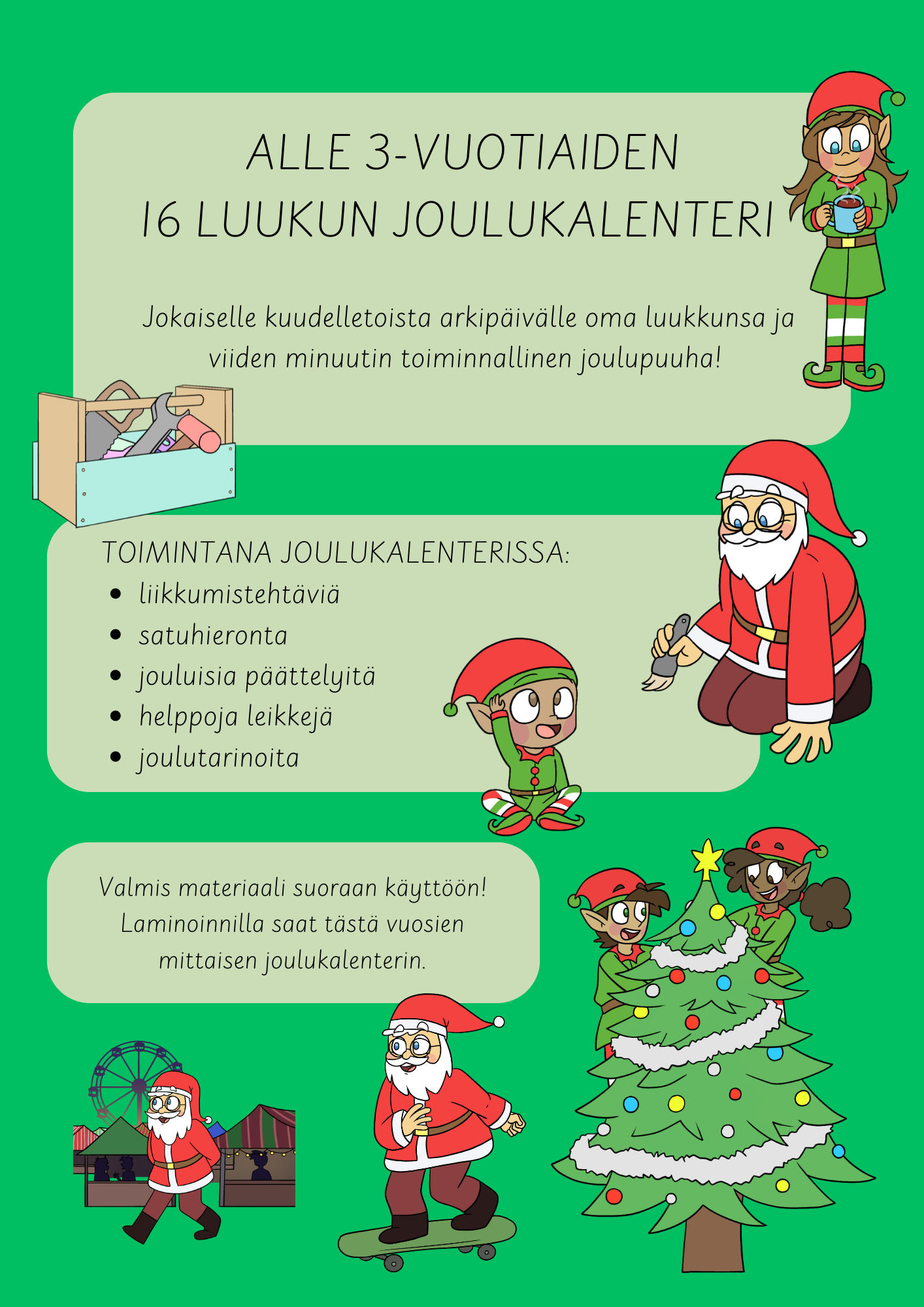 Joulukalenteri alle 3-vuotiaille | Taikanorppa