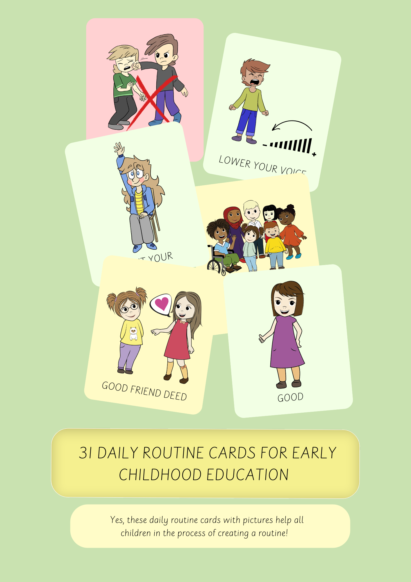 Cute daily routine cards for early childhood education + home: bunnies ...