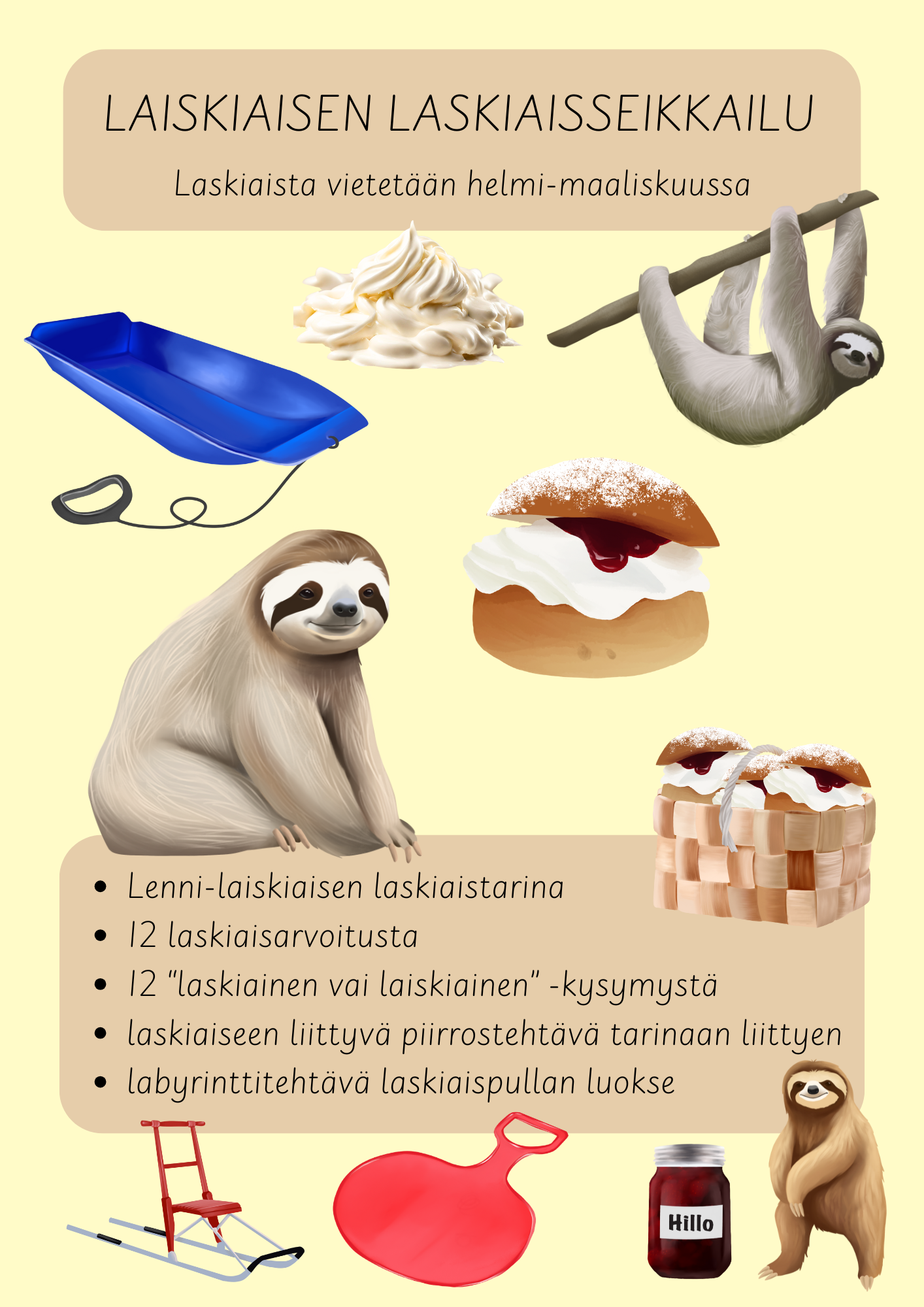 Laskiaiseen materiaalia lapsille | Taikanorppa – Taikanorppa Oy