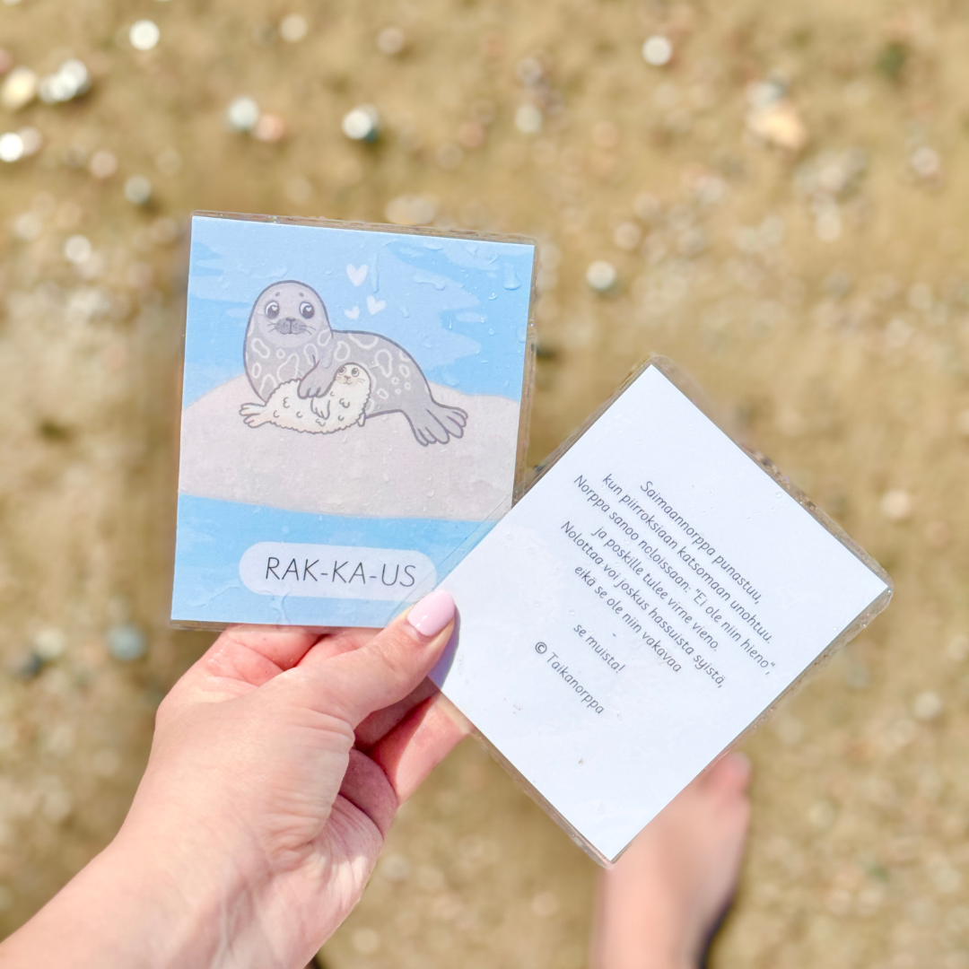 Norppateemaiset tunnekortit loruineen | Taikanorppa