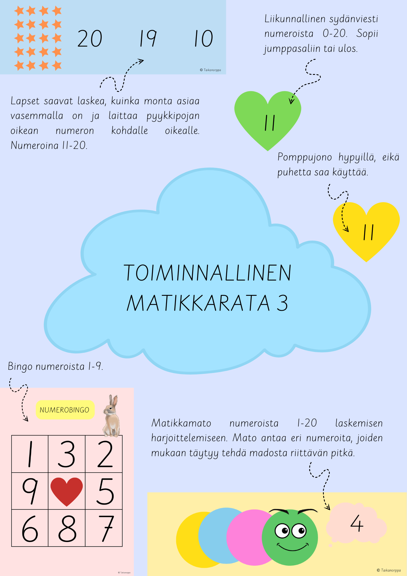 Toiminnallinen matikka 3 liikkuen ja bingoten | Taikanorppa ...