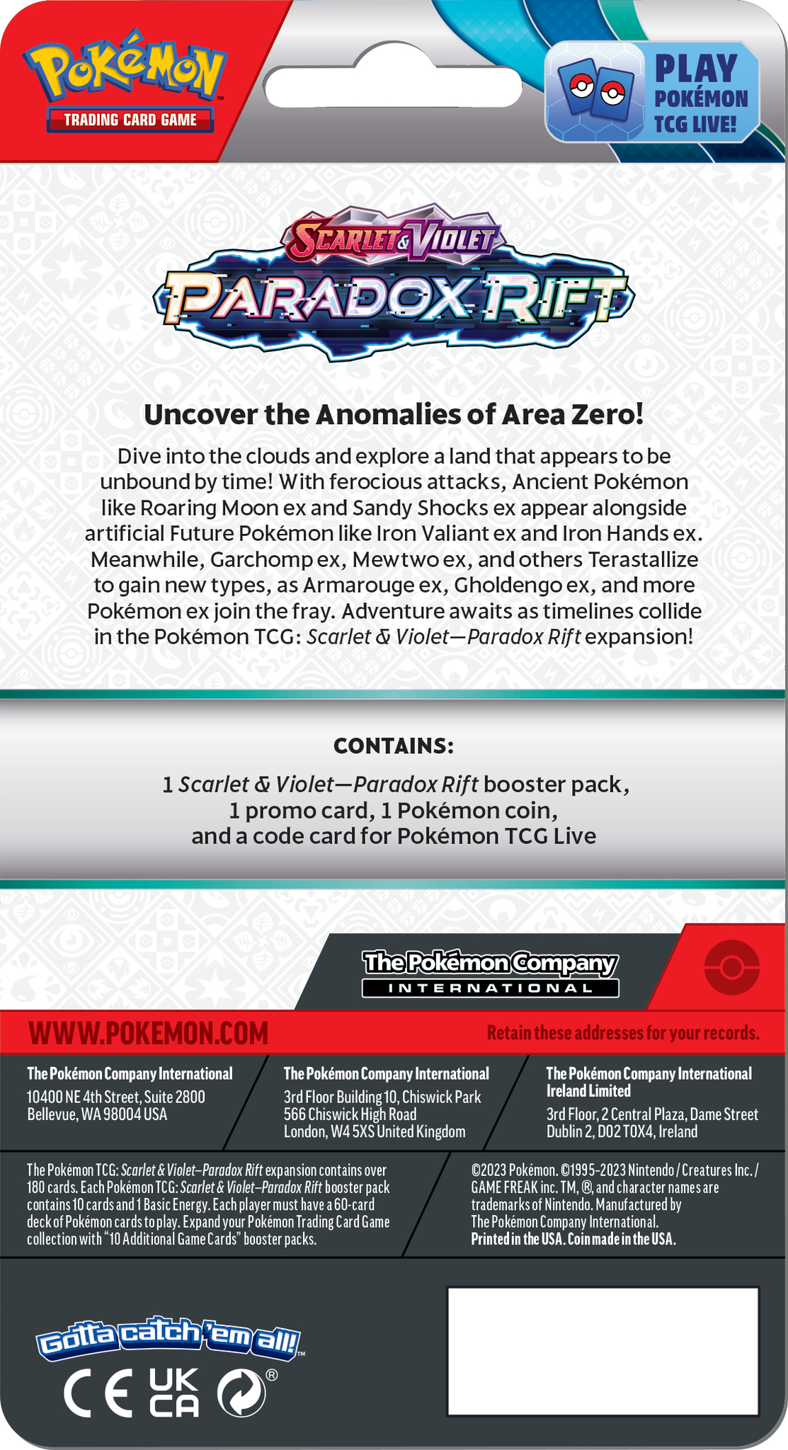 Pokémon TCG: Scarlet & Violet 4 Paradox Rift - Premium Checklane ...