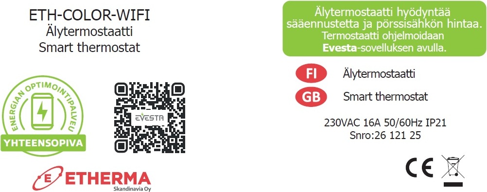 ETH Color - WiFi Älytermostaatti - Huomioi pörssisähkön hinnan ...