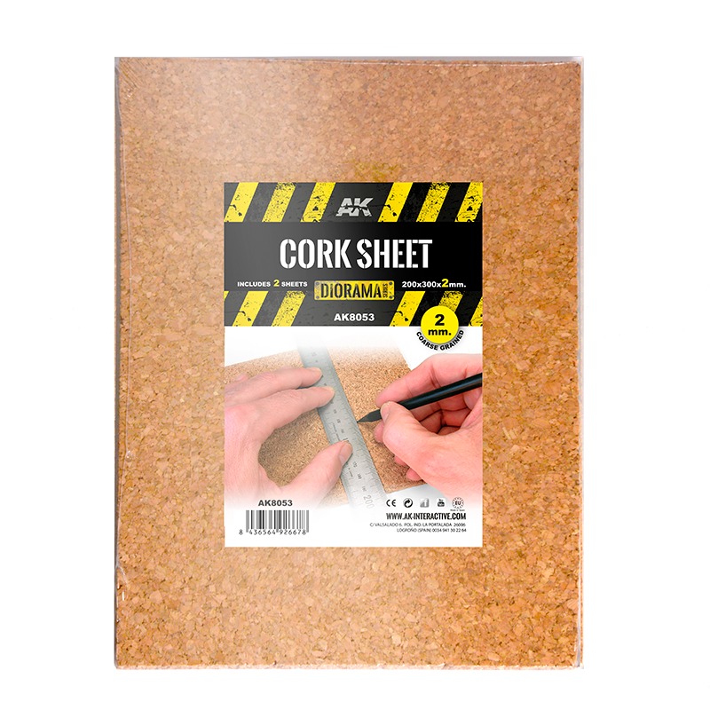 Cork Sheet – COARSE grained 200x300x2mm – Manse Models
